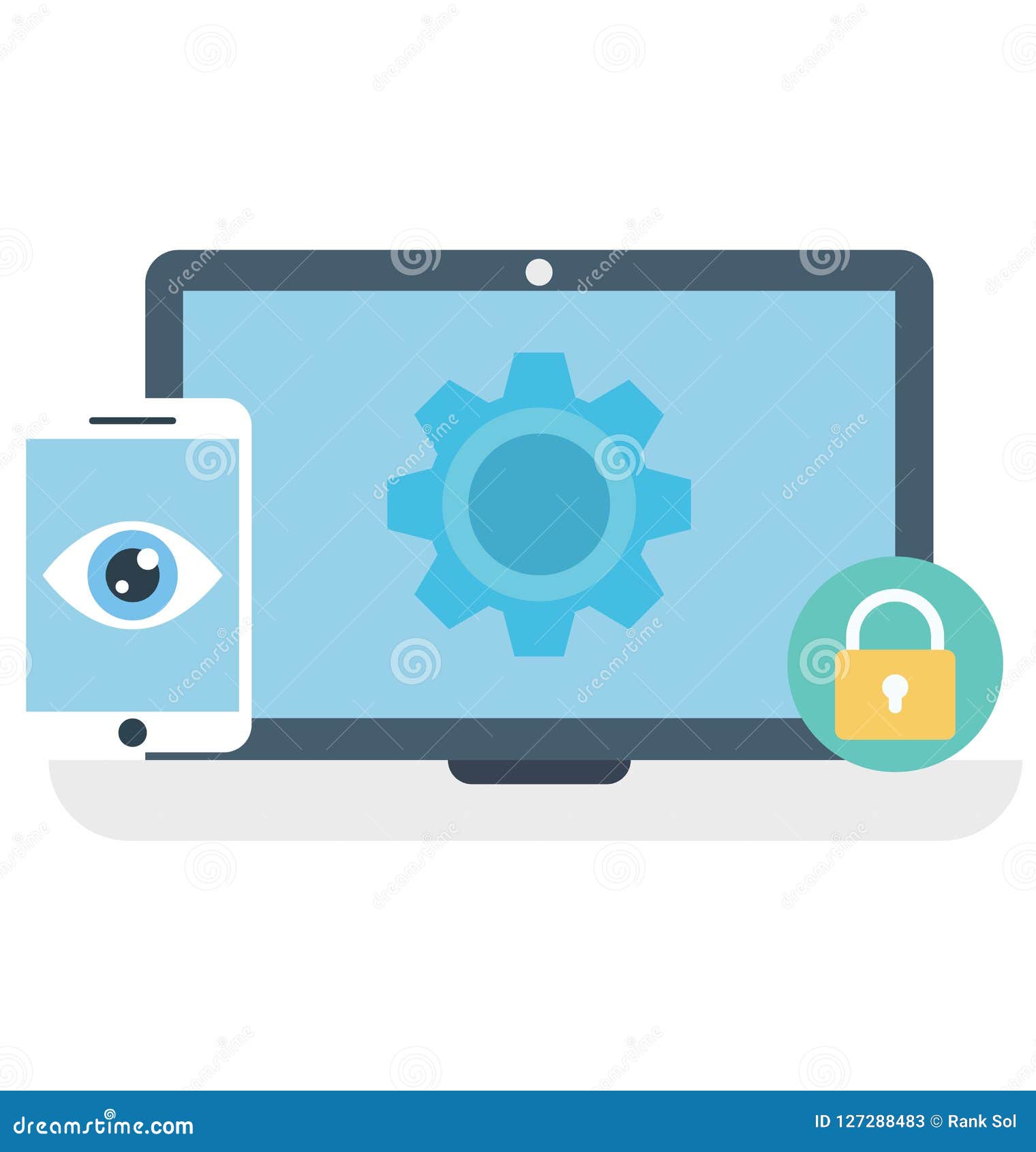 Secure Communication Isolated Color Vector Illustration Icon Stock ...