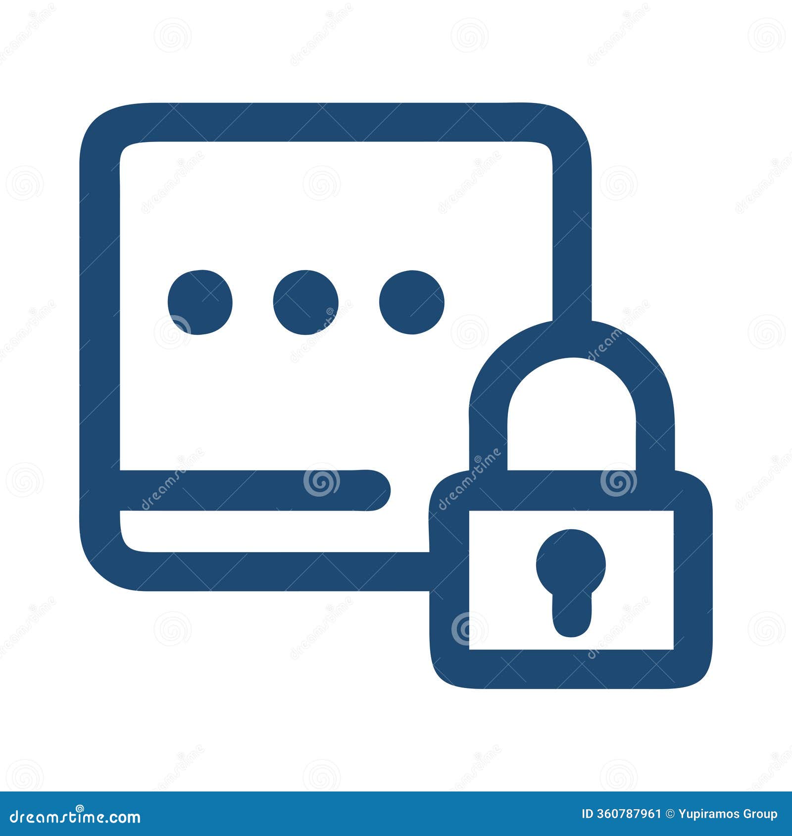 Secure Communication Lock Telecommunications Industry Icon Stock ...