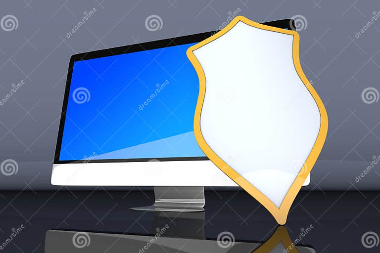 Secure Computer system stock illustration. Illustration of access ...