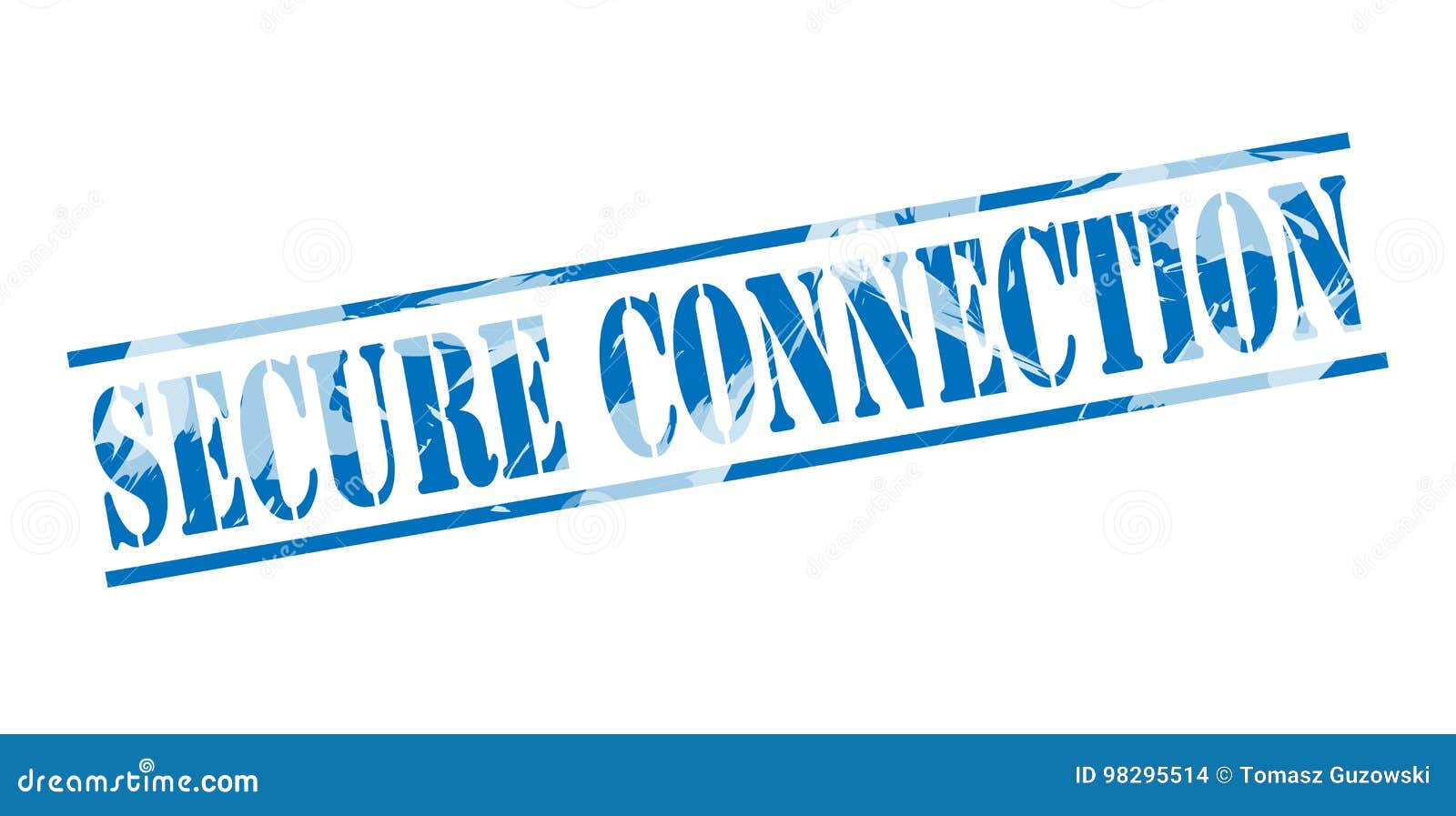 Secure Connection Blue Stamp Stock Illustration - Illustration of ...