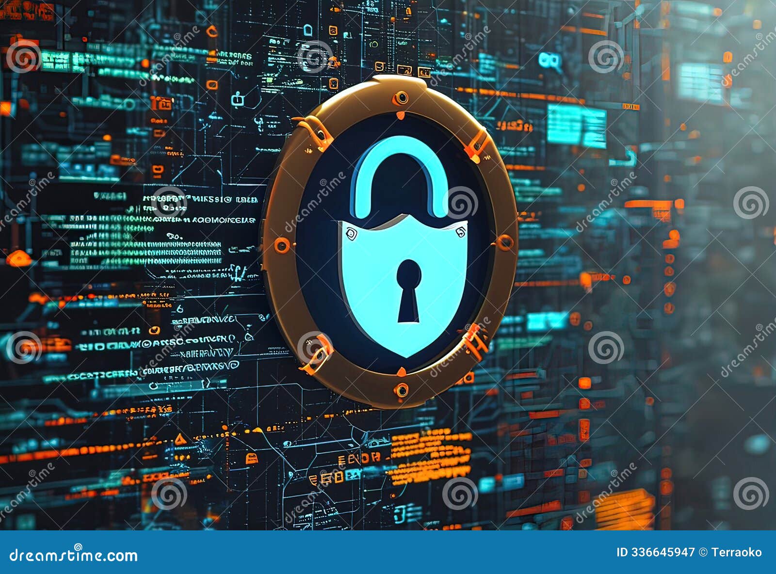 Secure Connection Concept or Cyber Security Service Lock with Login and ...