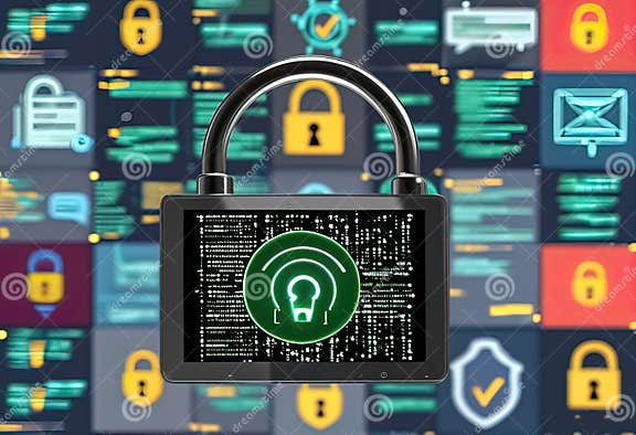 Secure Connection Concept or Cyber Security Service Lock with Login and ...