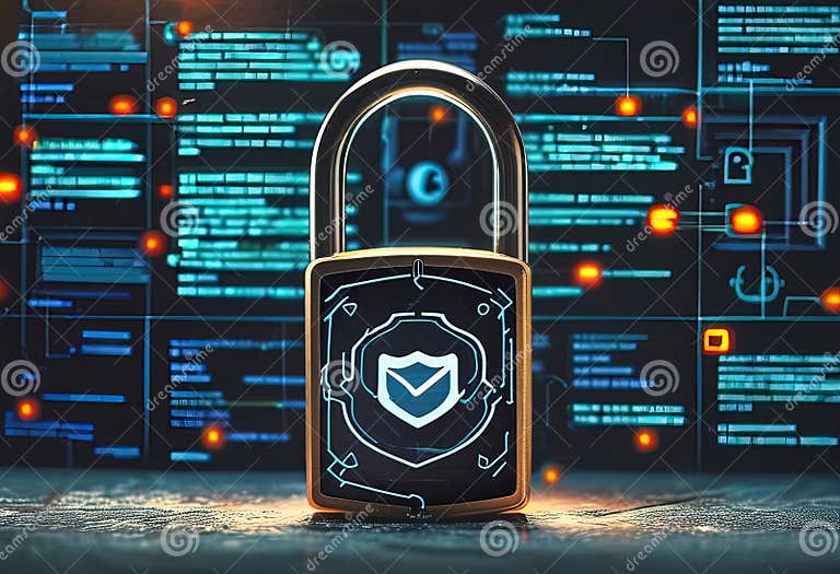 Secure Connection Concept or Cyber Security Service Lock with Login and ...