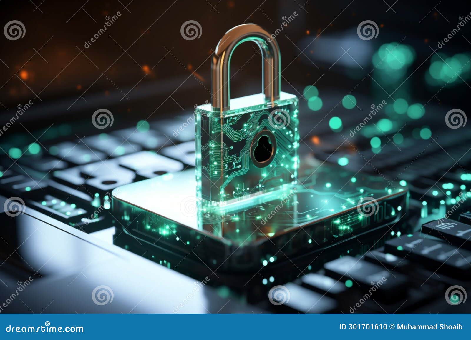 Secure Connection Cybersecurity Visual with Padlock Symbolizing User Privacy and Encryption ...