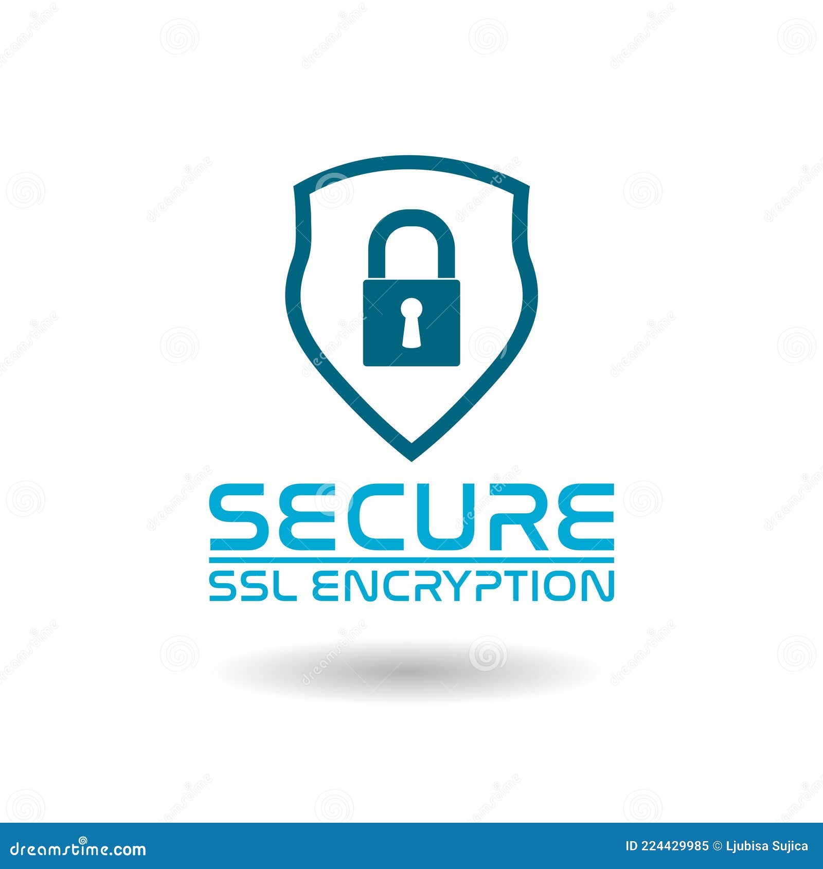 Secure Connection Icon with Shadow Stock Illustration - Illustration of ...