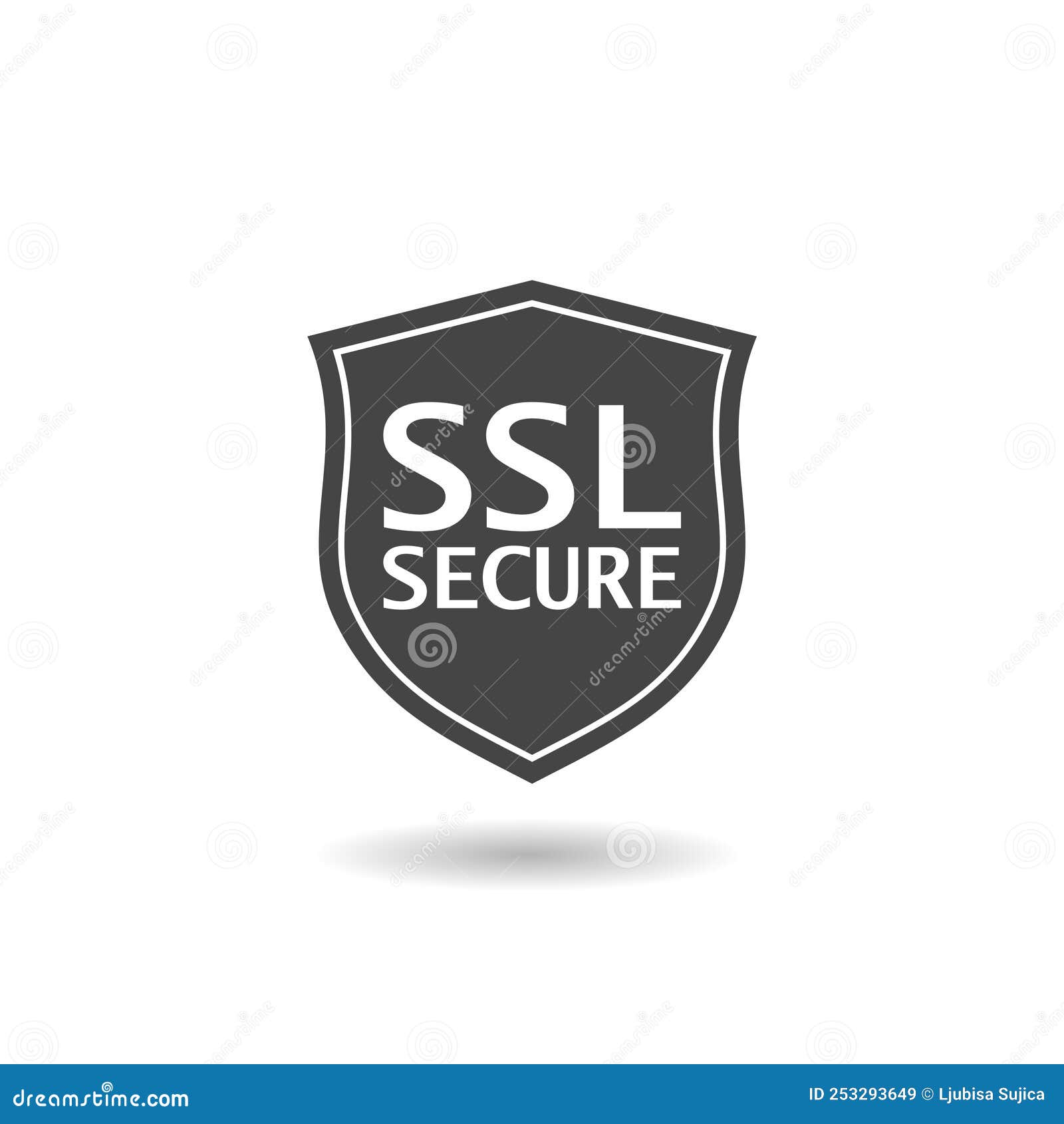 Secure Connection Icon with Shadow. SSL Logo Stock Vector ...