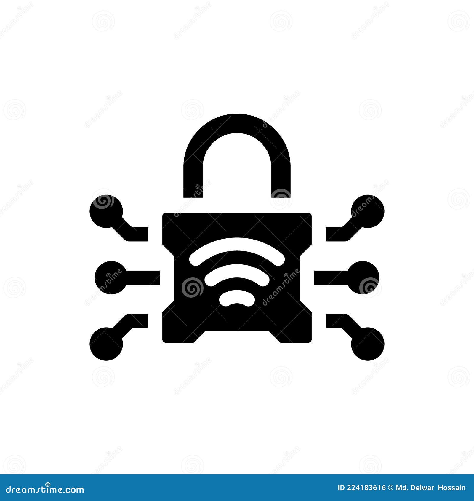 Secure connection icon stock vector. Illustration of lock - 224183616