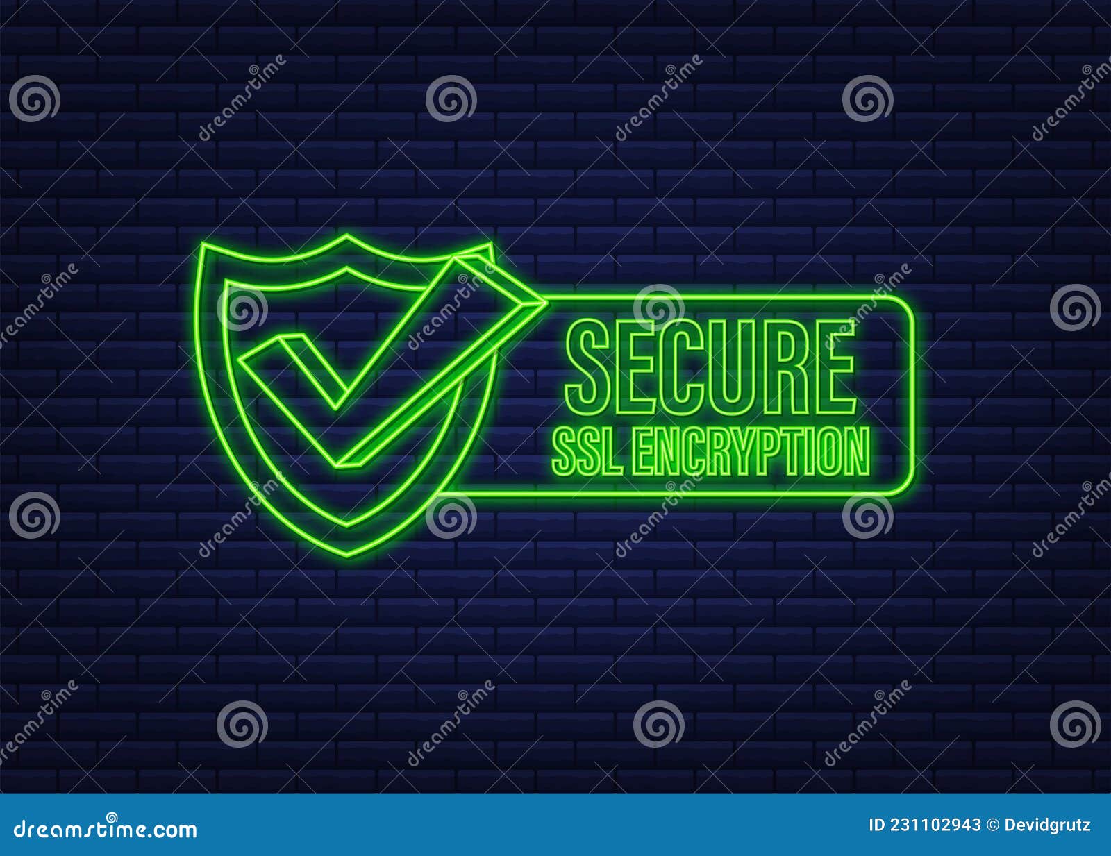 Secure Connection Icon Vector Illustration Isolated on White Background ...