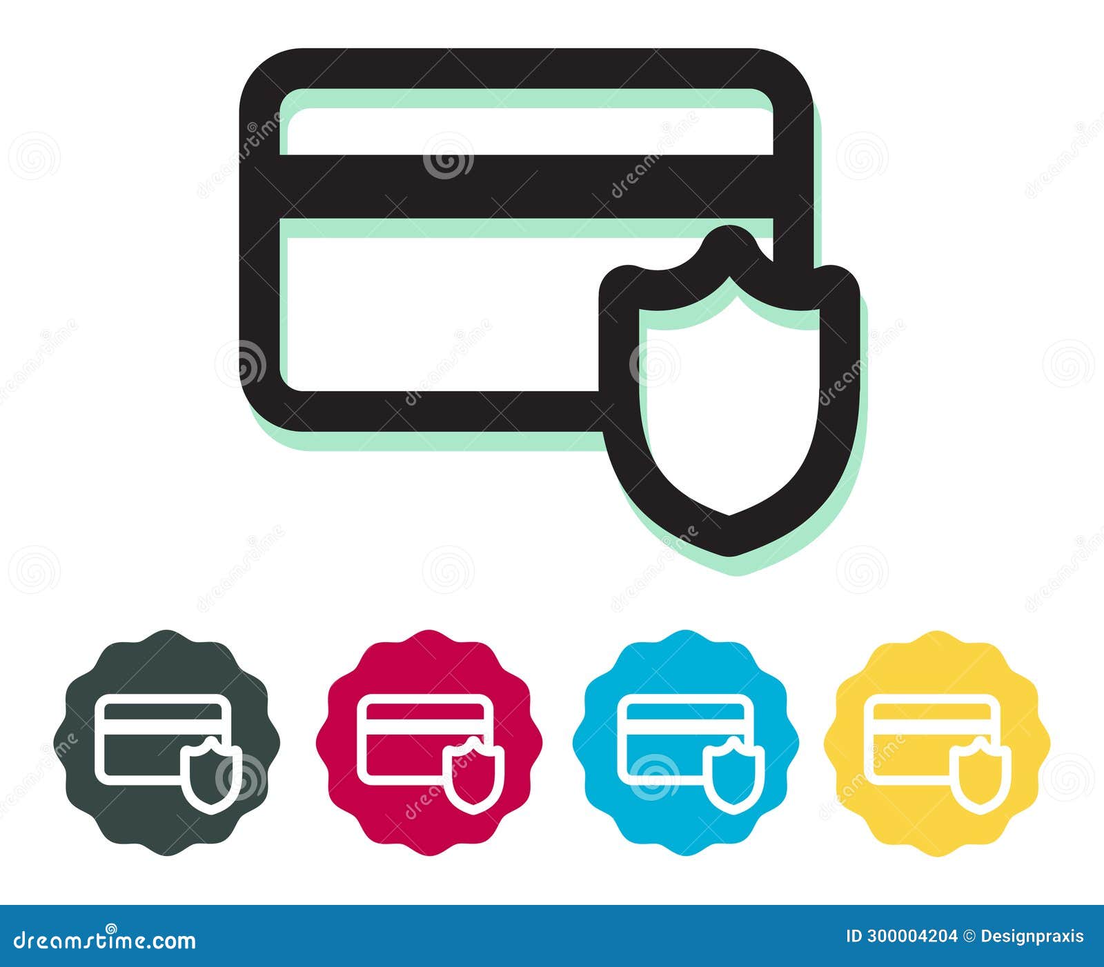 Secure Credit Card Payment - Icon Stock Illustration - Illustration of ...