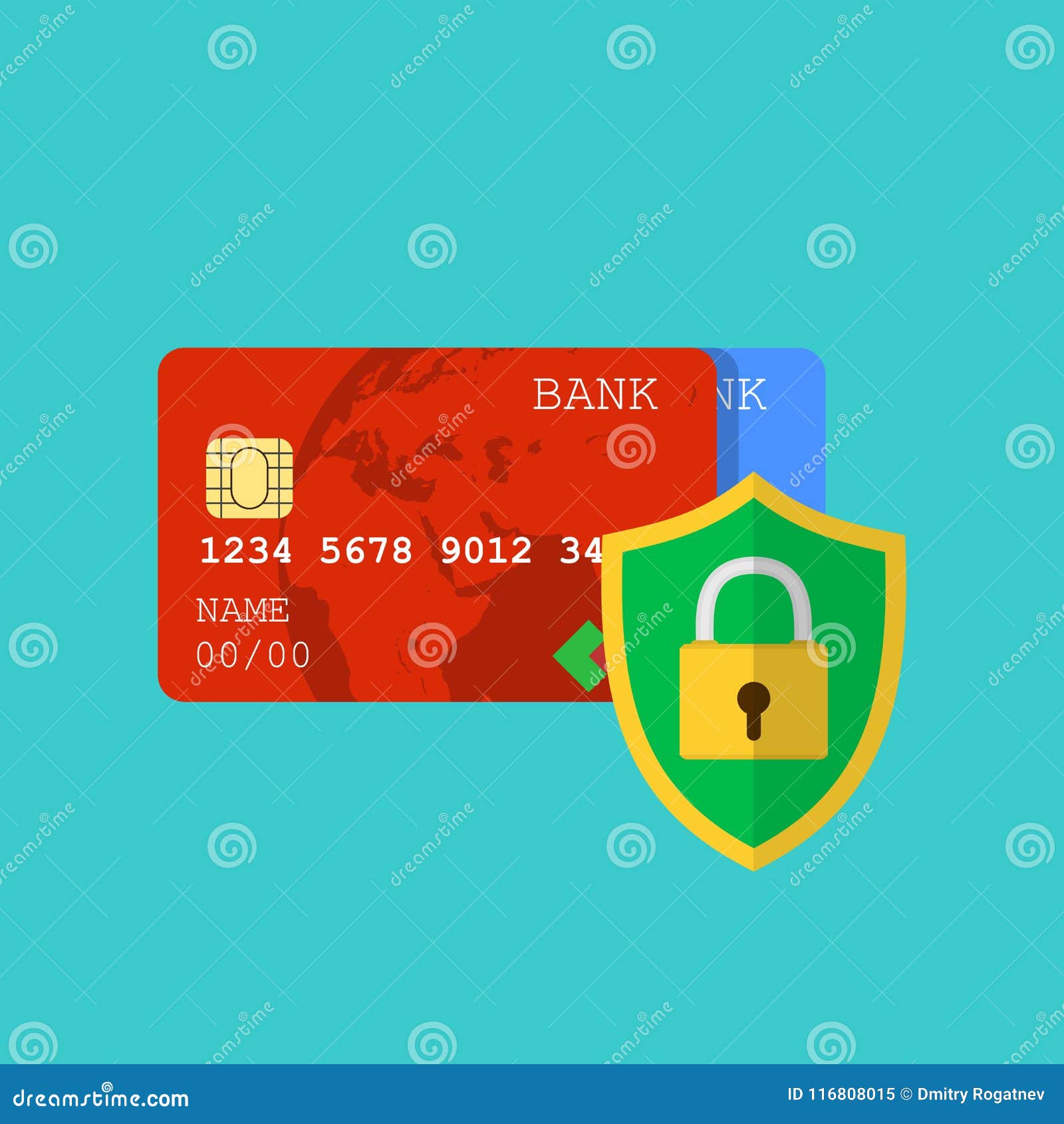 Secure Credit Card Transaction. Stock Vector - Illustration of icon ...
