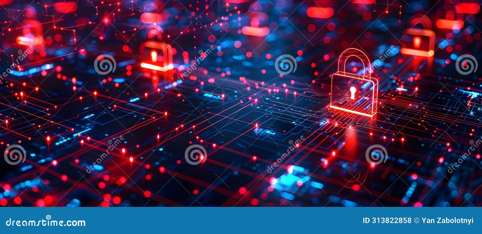 Secure Cyber Maze: Data Safety & Risk Control. Concept Cybersecurity ...