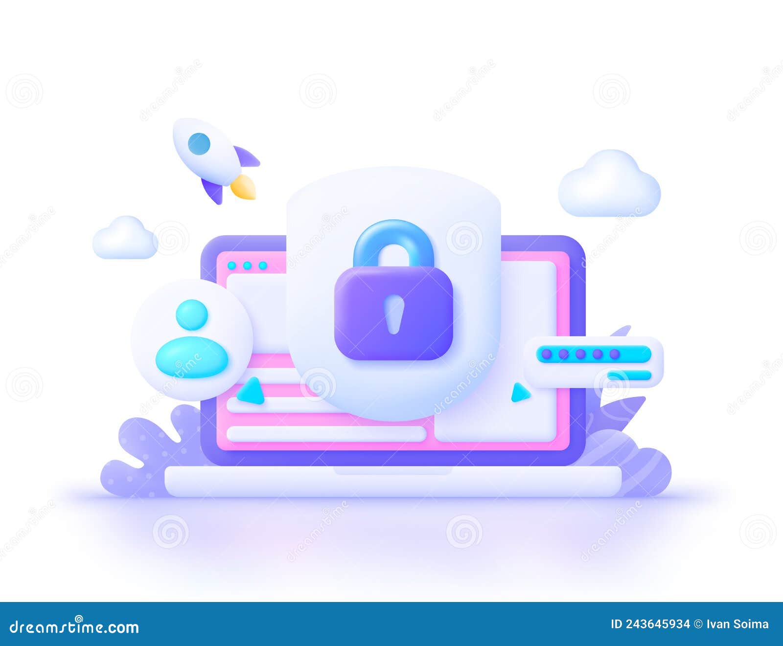 Secure 3d, Great Design for Any Purposes. Protection Network, Safe Data ...