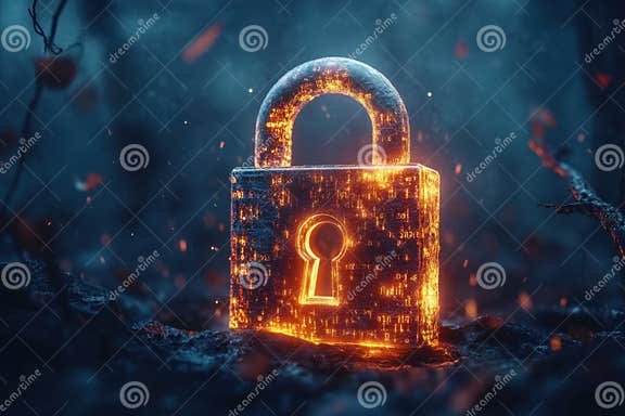 Secure Data Access Encrypted Binary Stream Forming a Digital Lock, Concept of Data Privacy and ...