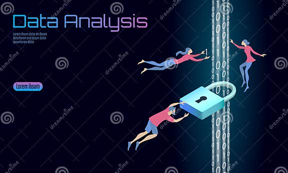 Secure Data Analysis Processing Business Concept. Personal Information ...