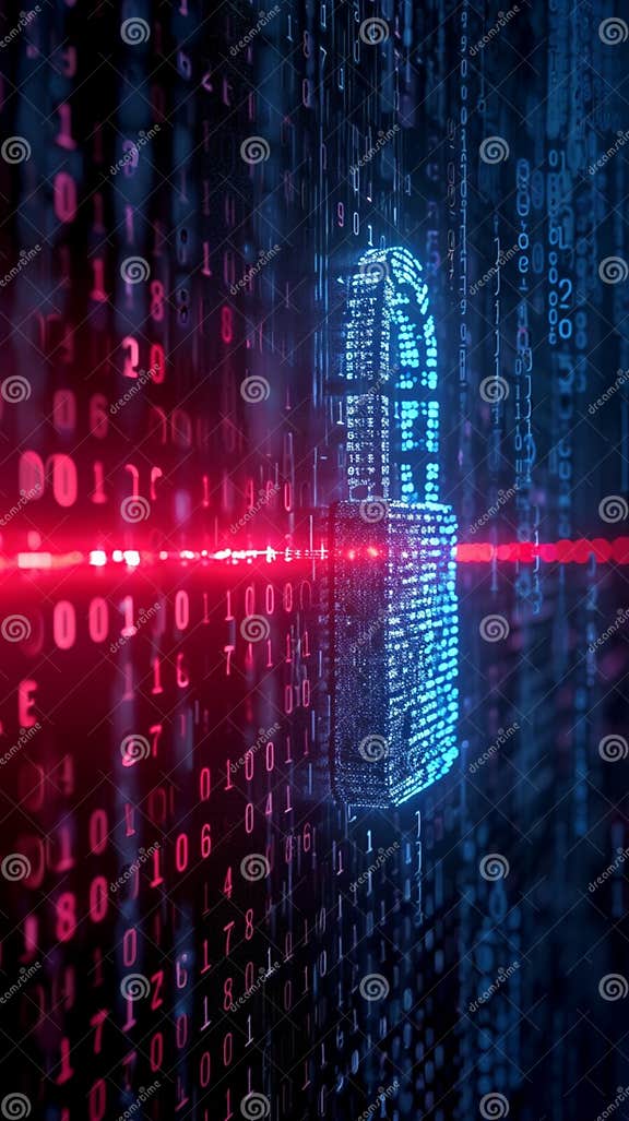 Secure Data Concept Encryption, Digital Binary, and Computer Virus Stock Illustration ...