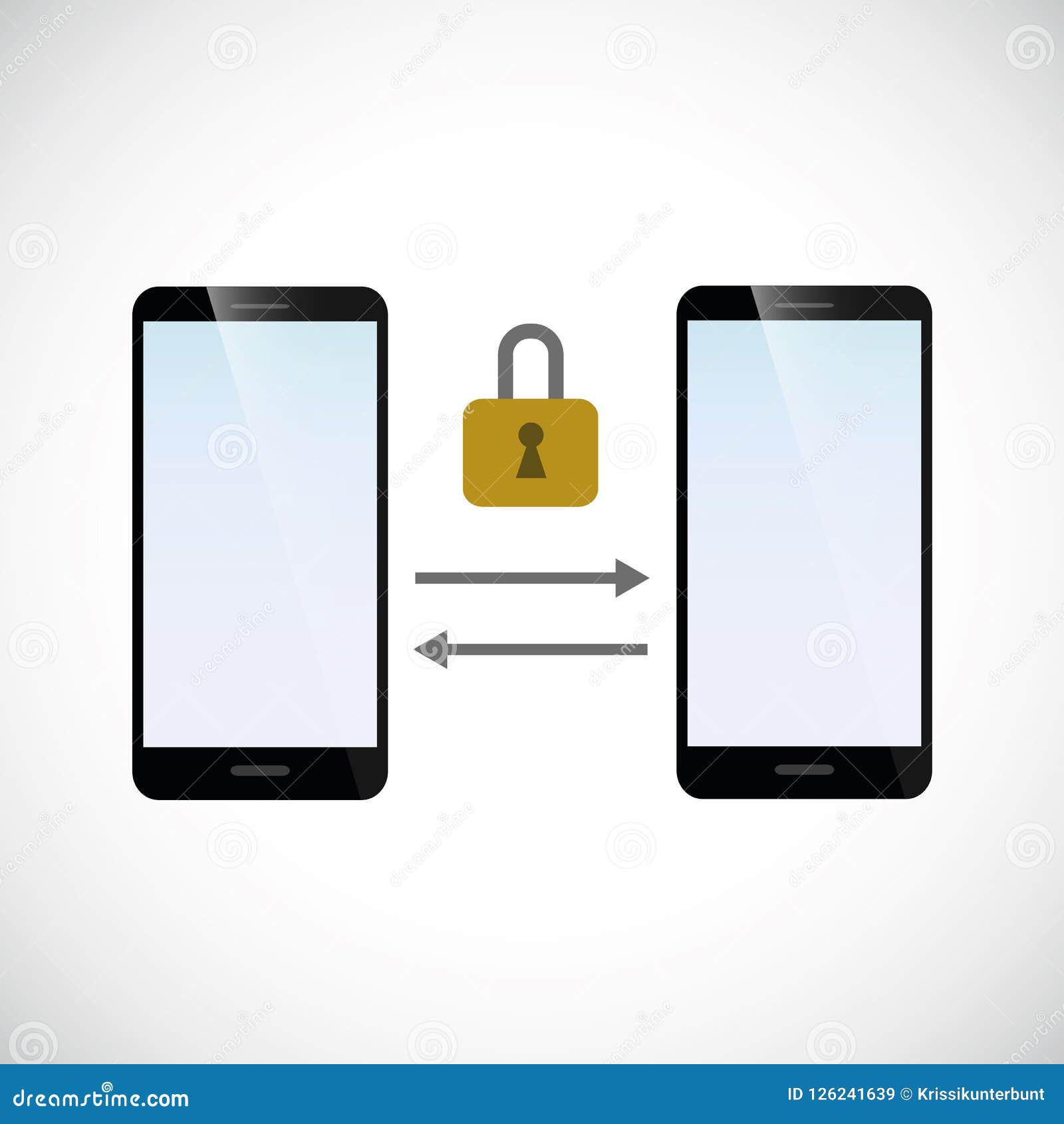 Secure Data Exchange between Two Smartphones Stock Vector ...