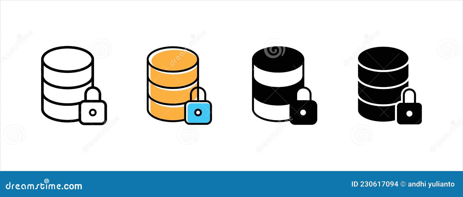 Secure Data Hard Drive Icon Set. Hard Disc Data Storage Icons Vector ...