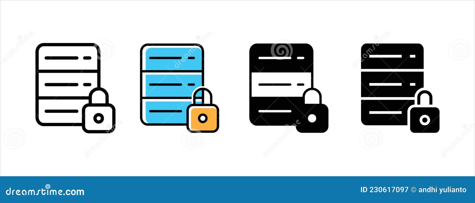 Secure Data Hard Drive Icon Set. Hard Disc Data Storage Icons Vector ...
