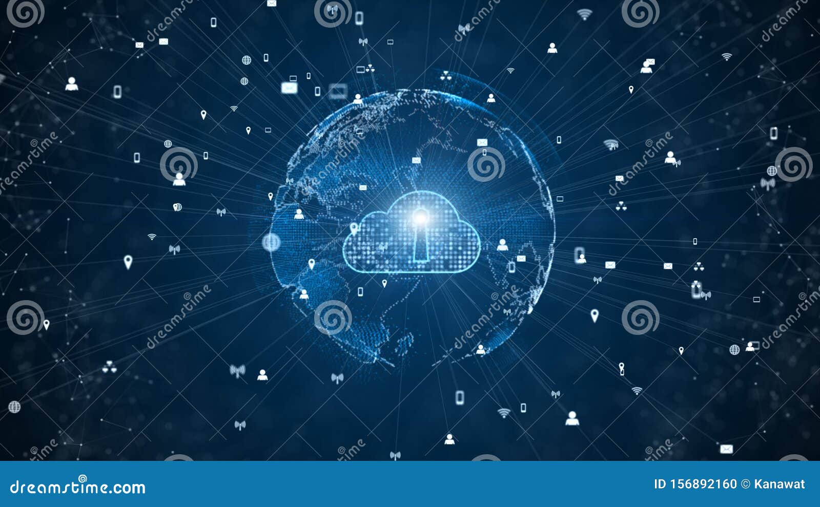 Secure Data Network Digital Cloud Computing Cyber Security Concept ...