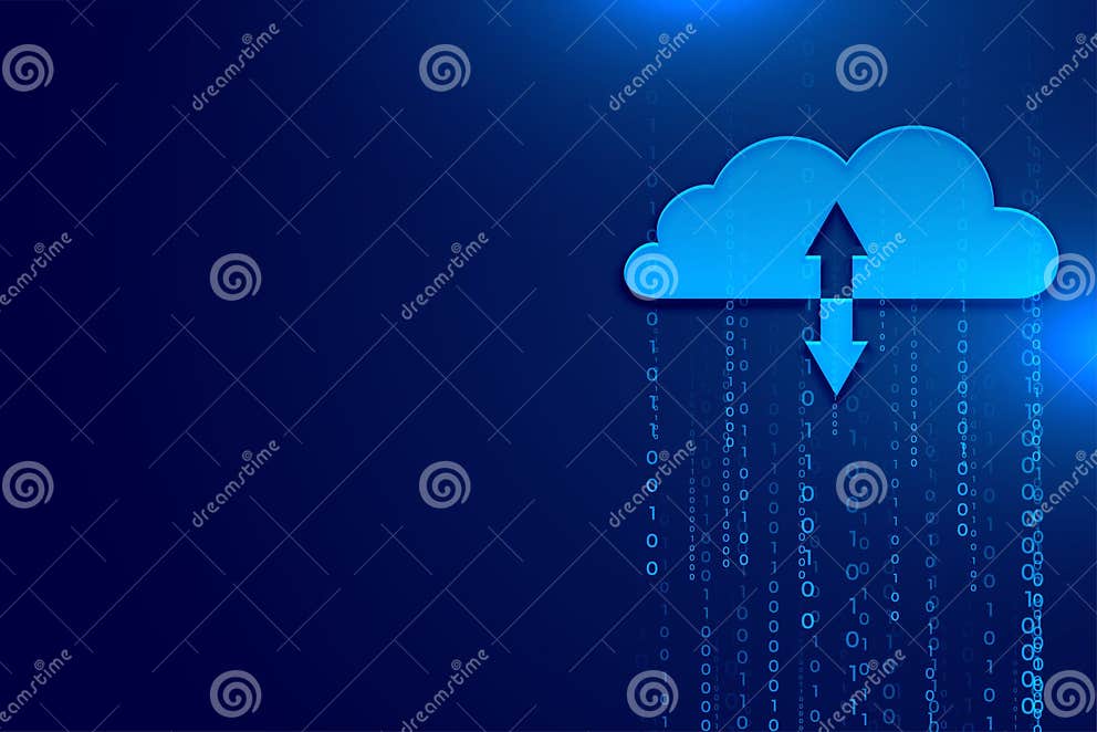 Secure Database Cloud Computing Background with Digital Tech Lines Stock Vector - Illustration ...