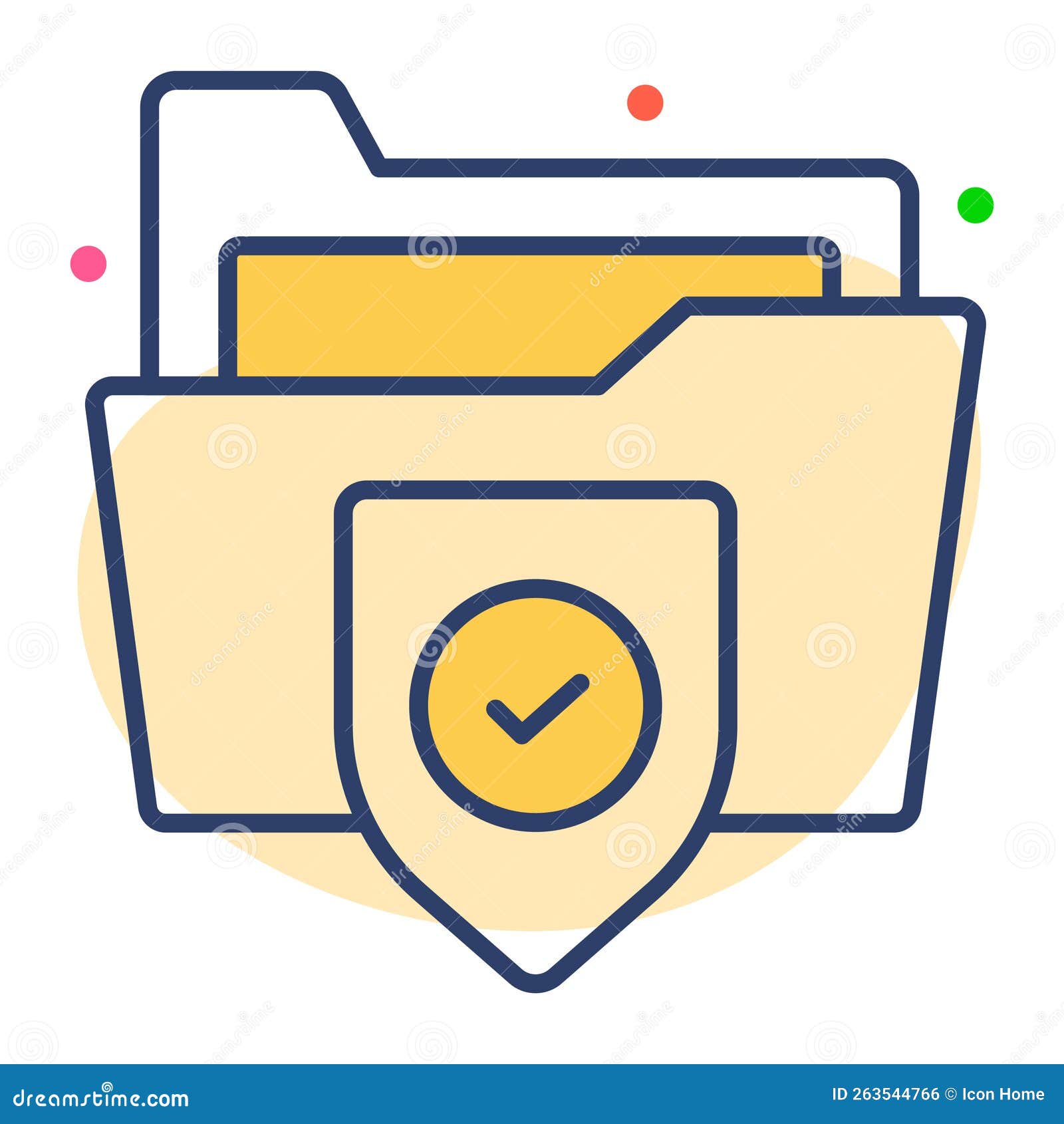 Secure Dateline Flat Line Icon Modern Illustration Stock Vector ...