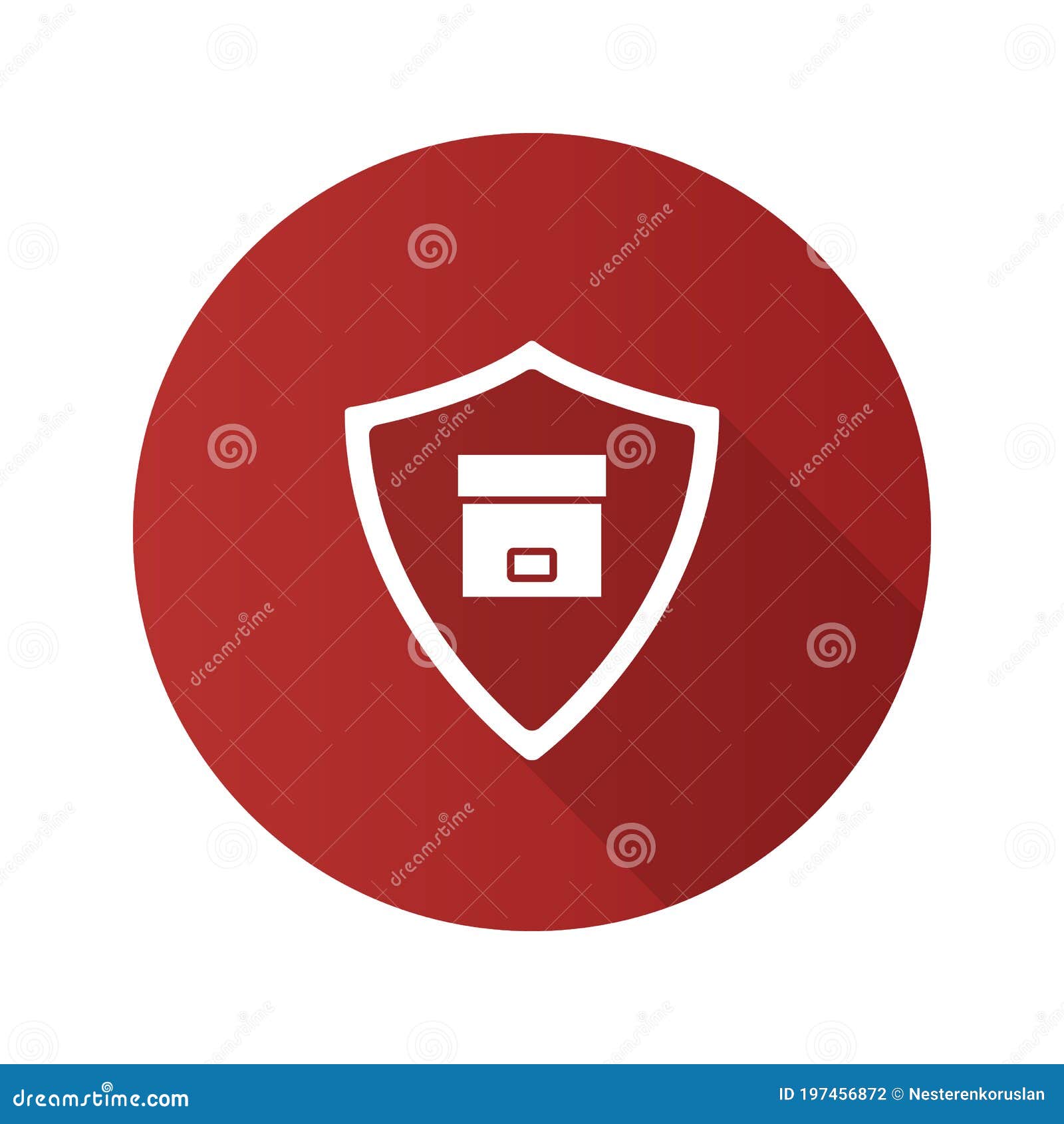 Secure Delivery Flat Design Long Shadow Glyph Icon Stock Vector ...