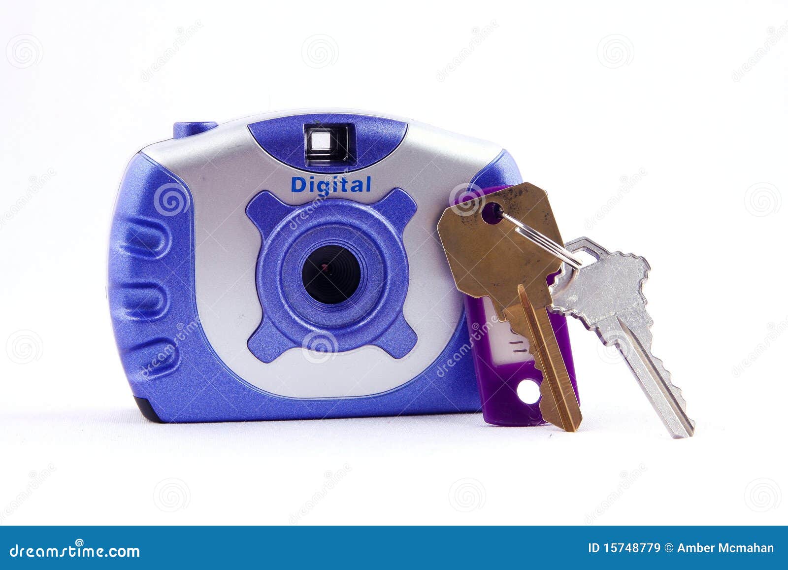 Secure Digital Camera and Keys Stock Image - Image of blue, purple ...