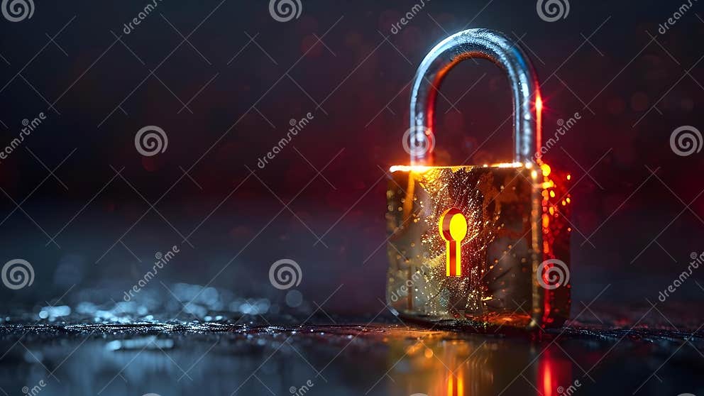 Secure Digital Lock: Quantum Encryption & Privacy. Concept Quantum ...