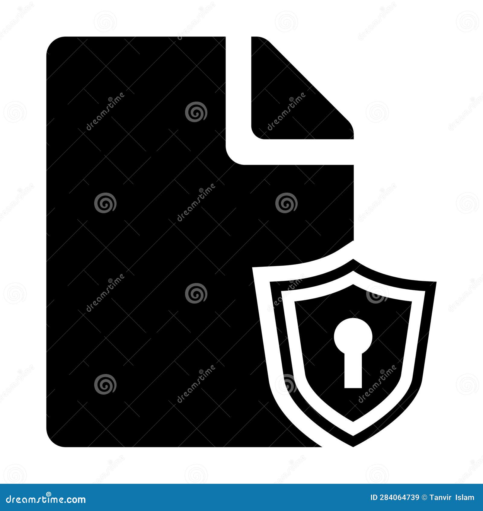 Secure Document Icon stock vector. Illustration of document - 284064739