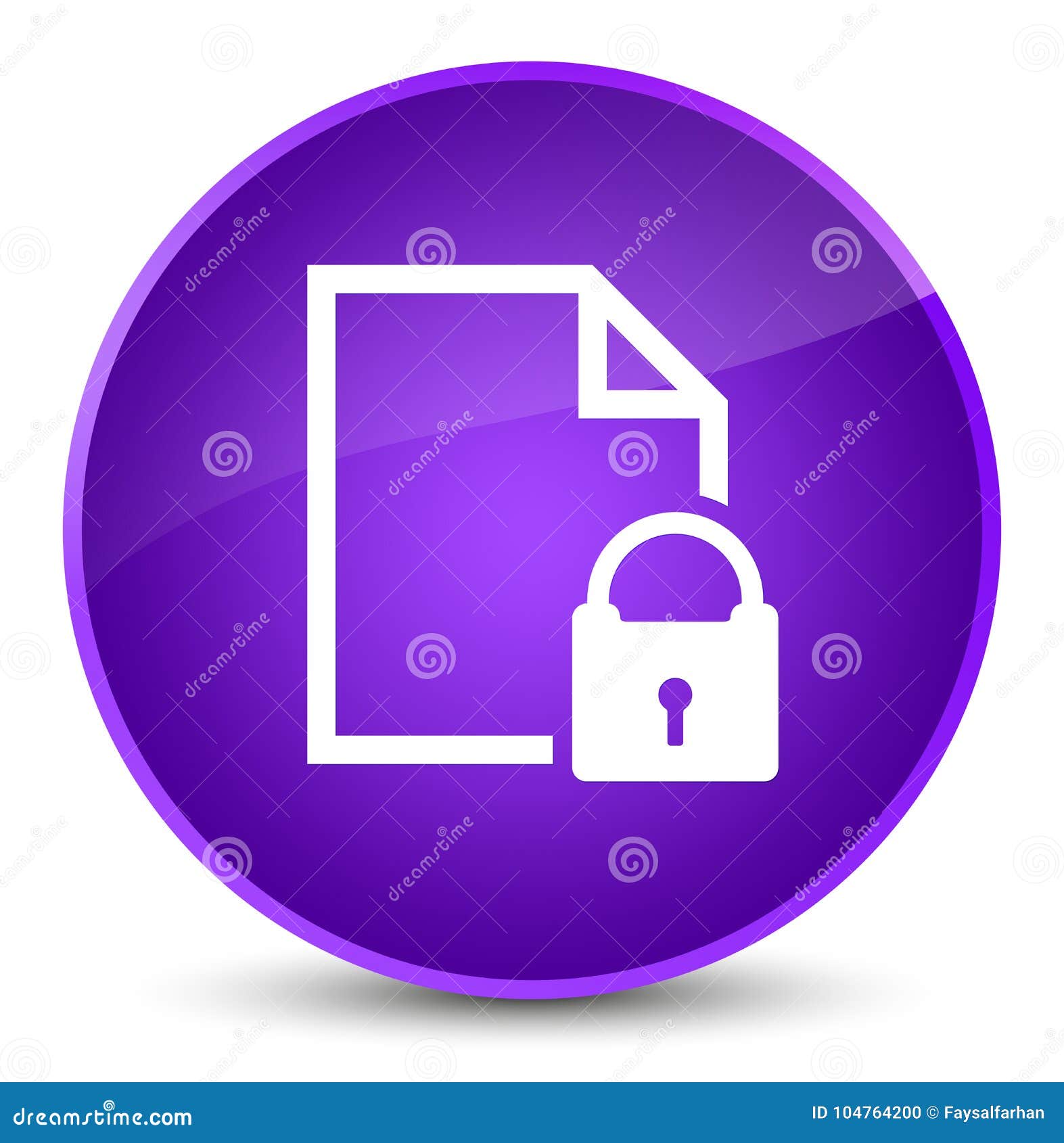 Secure Document Icon Elegant Purple Round Button Stock Illustration ...