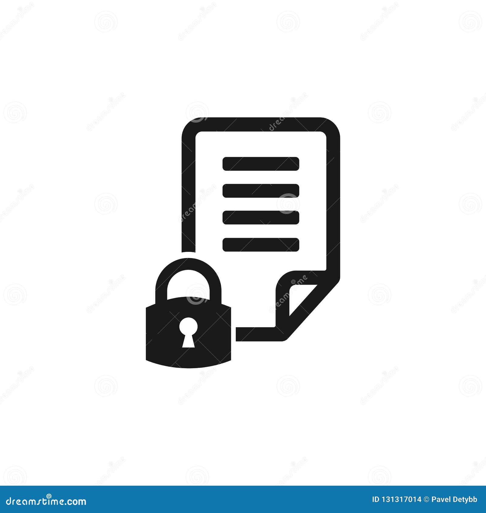 Secure Document Icon. File Sign. Page with Lock Security Symbol. File ...
