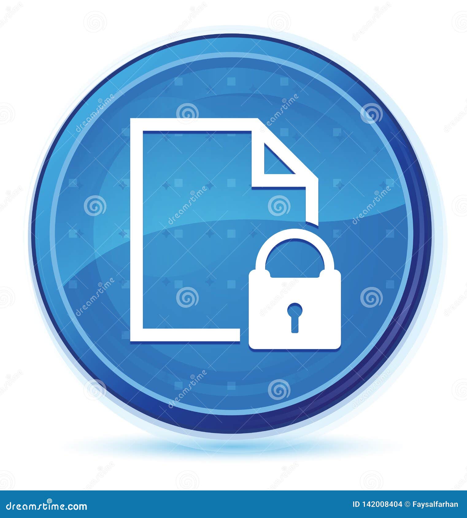 Secure Document Icon Midnight Blue Prime Round Button Stock Vector ...