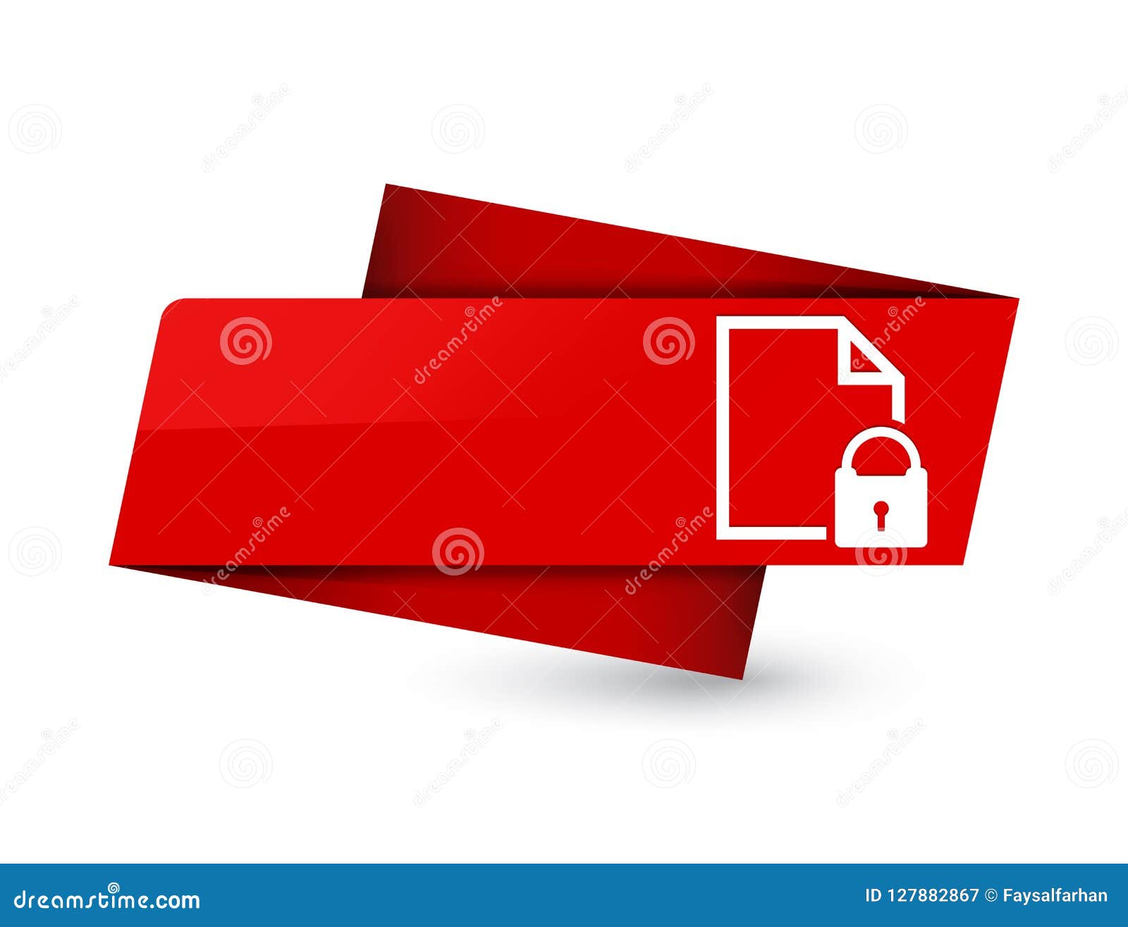 Secure Document Icon Premium Red Tag Sign Stock Illustration ...
