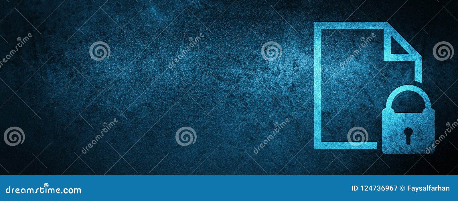 Secure Document Icon Special Blue Banner Background Stock Illustration ...