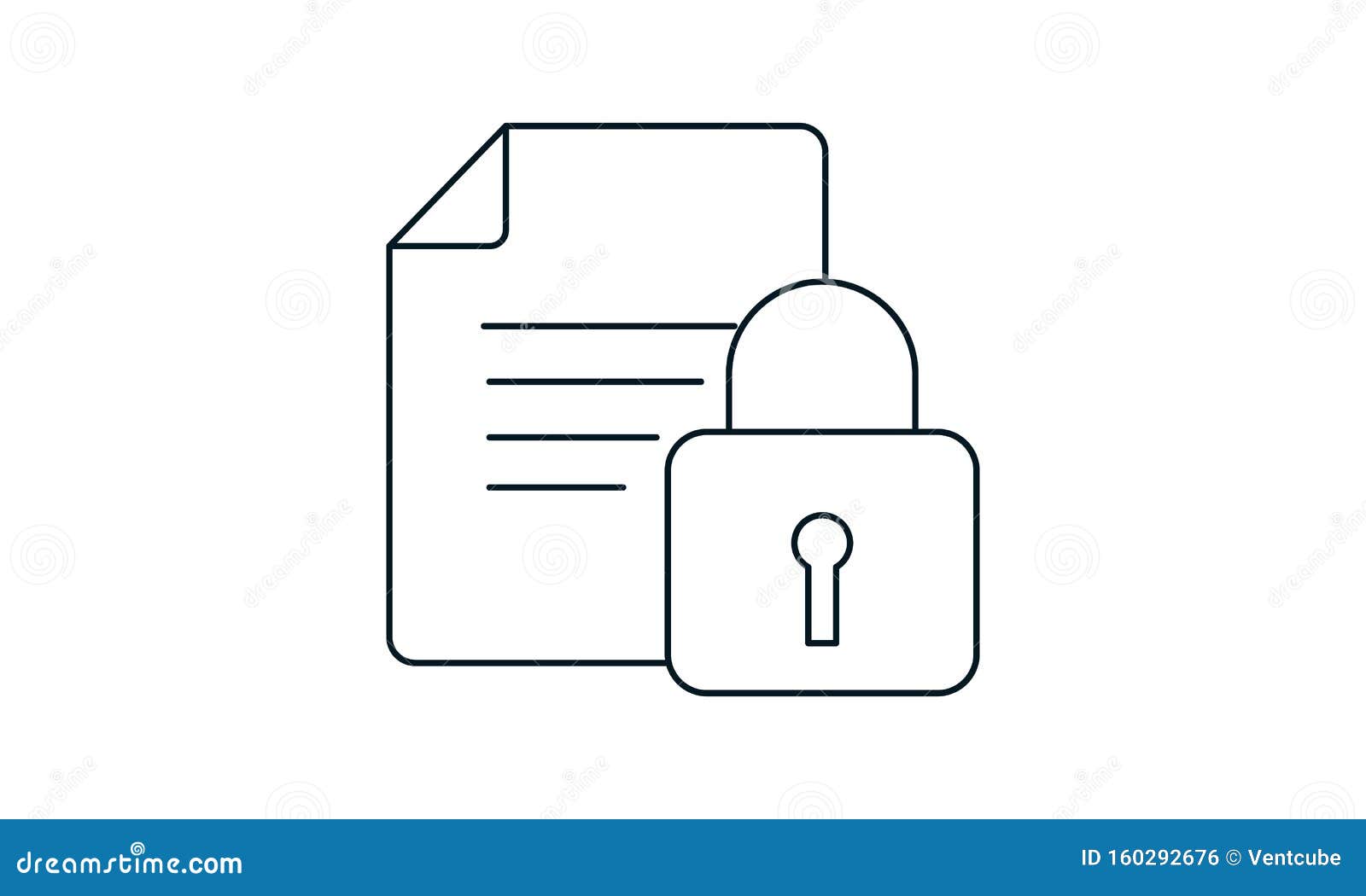Secure Document Icon , Illustration Logo Template in Trendy Style. Can ...