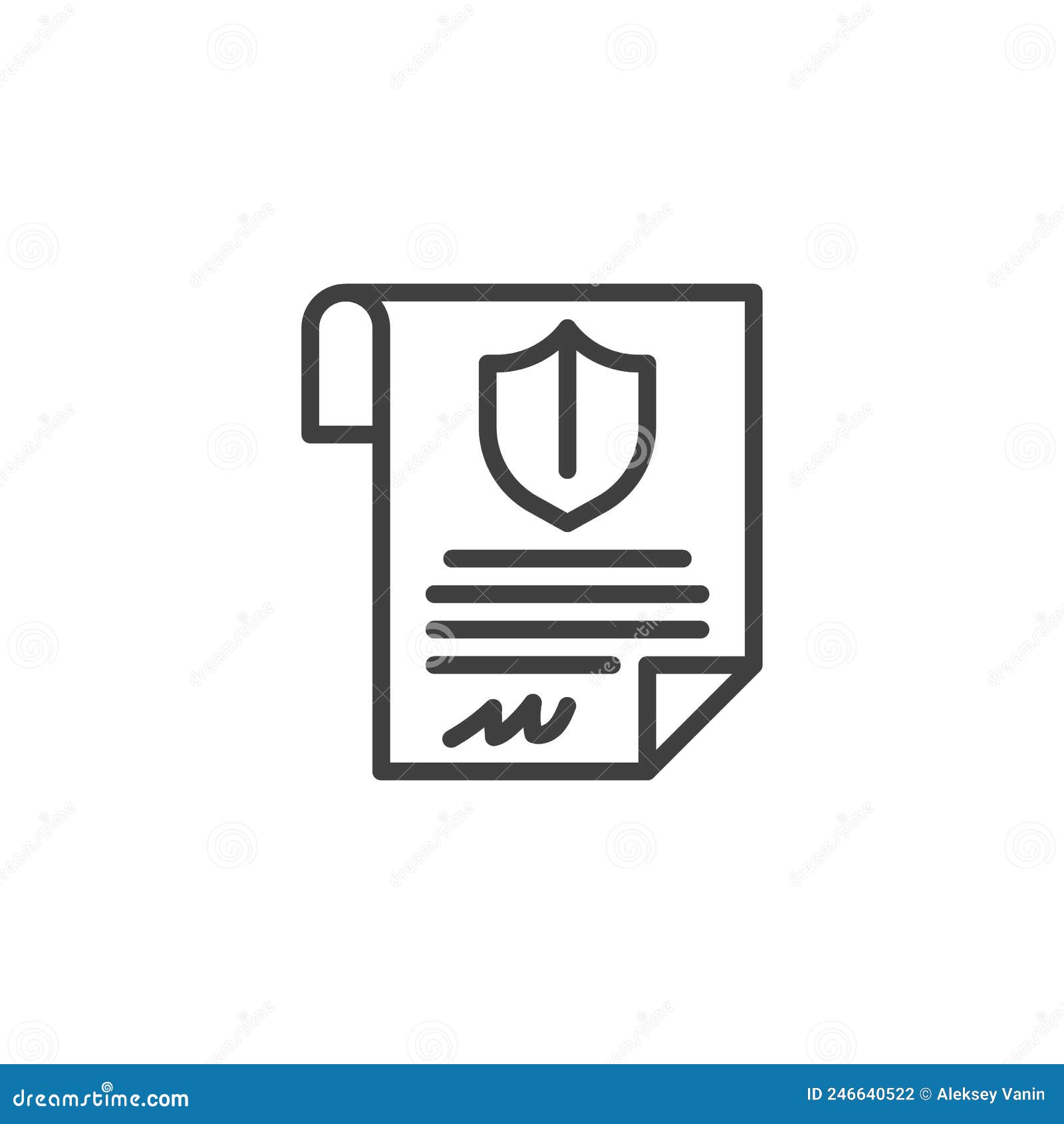 Secure document line icon stock illustration. Illustration of ...