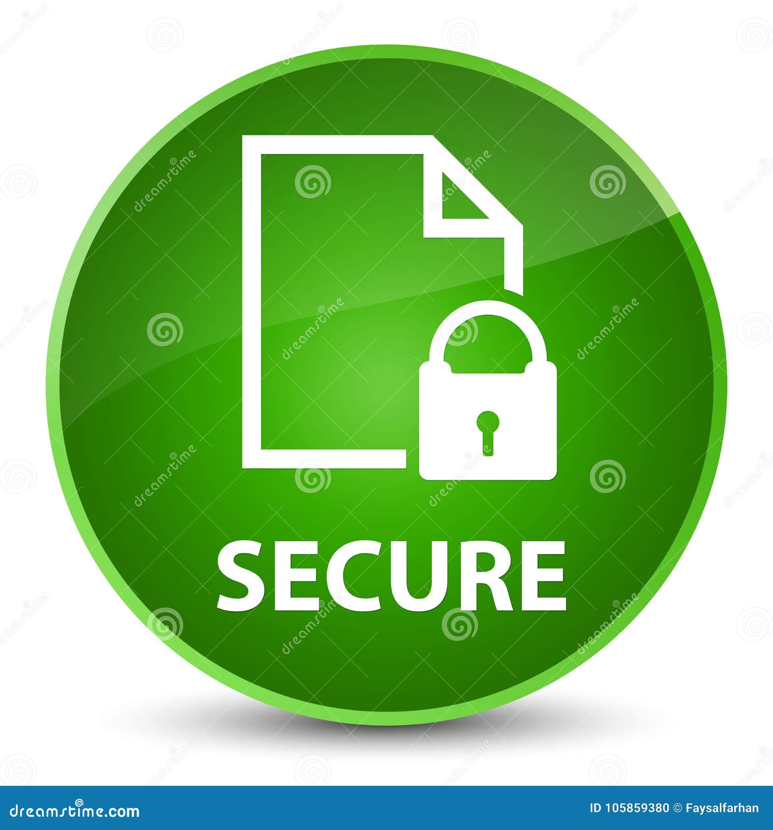 Secure (document Page Padlock Icon) Elegant Green Round Button Stock ... Secure (document Page Padlock Icon) Elegant Green Round Button Stock ...