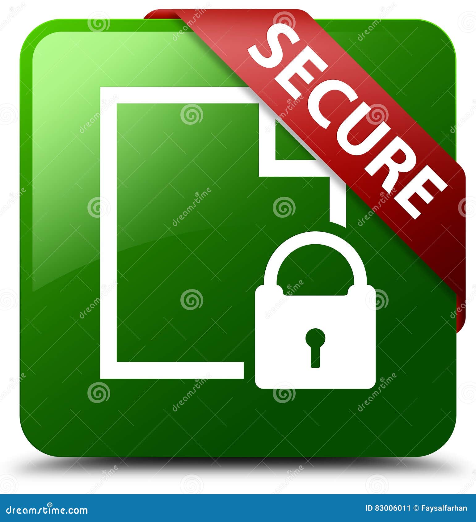 Secure Document Page Padlock Icon Green Square Button Stock ... Secure Document Page Padlock Icon Green Square Button Stock ...