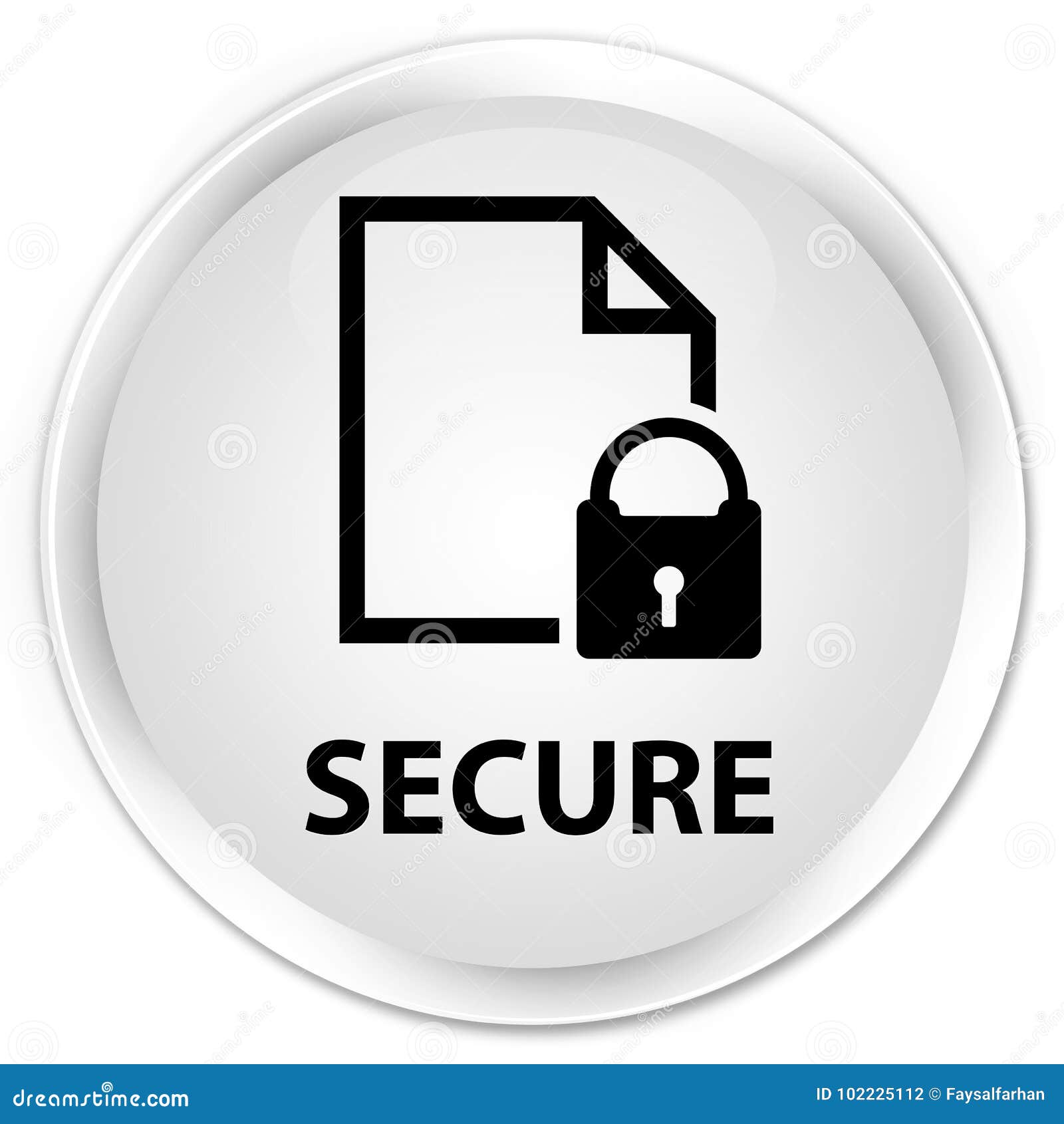 Secure (document Page Padlock Icon) Premium White Round Button Stock ... Secure (document Page Padlock Icon) Premium White Round Button Stock ...