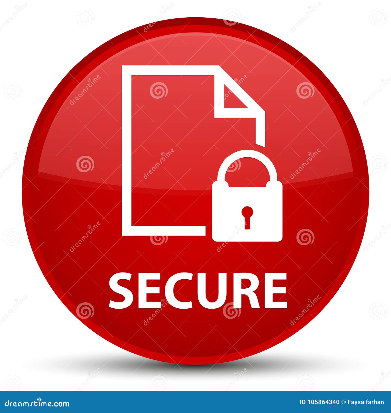 Secure (document Page Padlock Icon) Special Red Round Button Stock ... Secure (document Page Padlock Icon) Special Red Round Button Stock ...