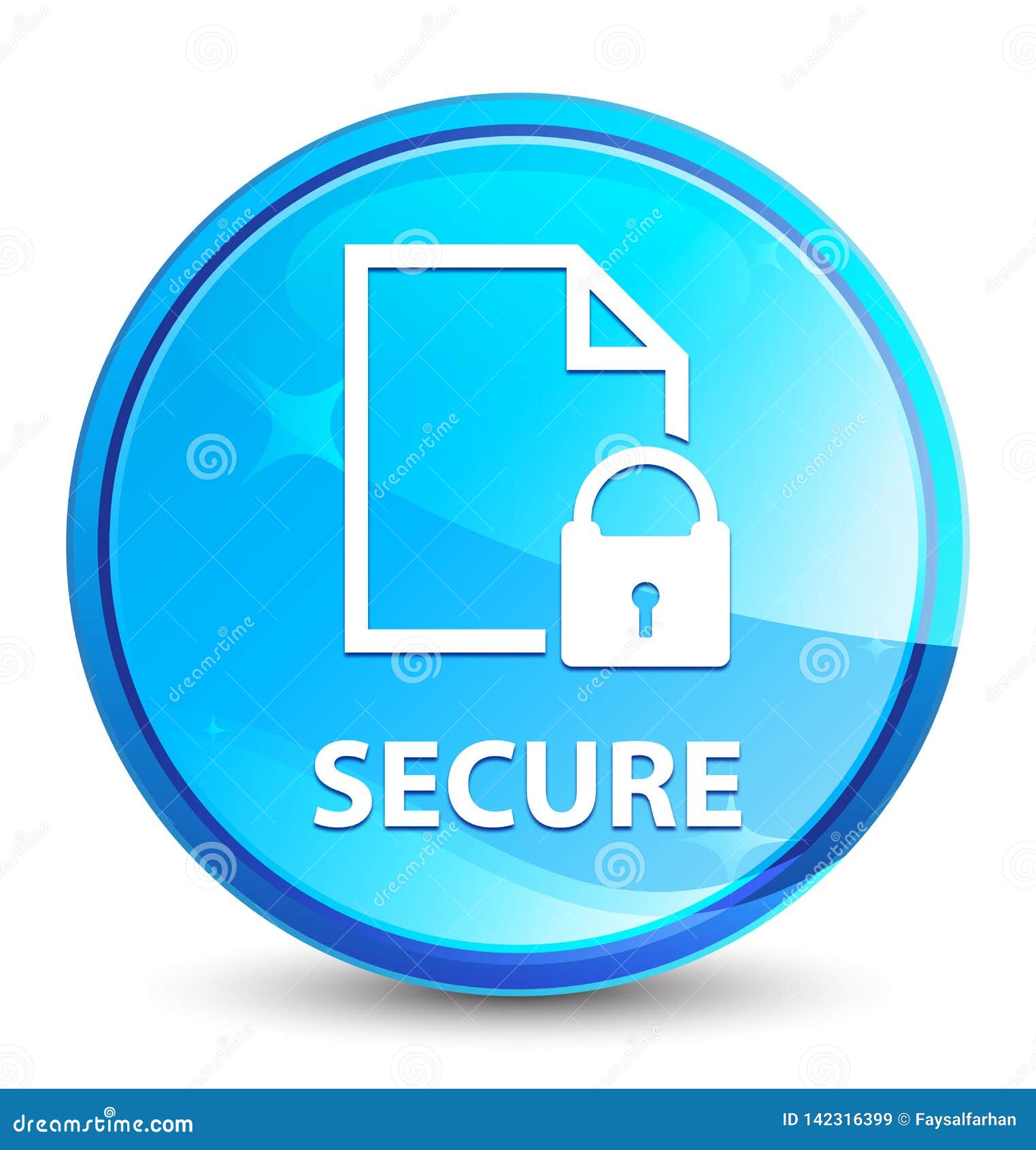 Secure (document Page Padlock Icon) Splash Natural Blue Round Button ... Secure (document Page Padlock Icon) Splash Natural Blue Round Button ...