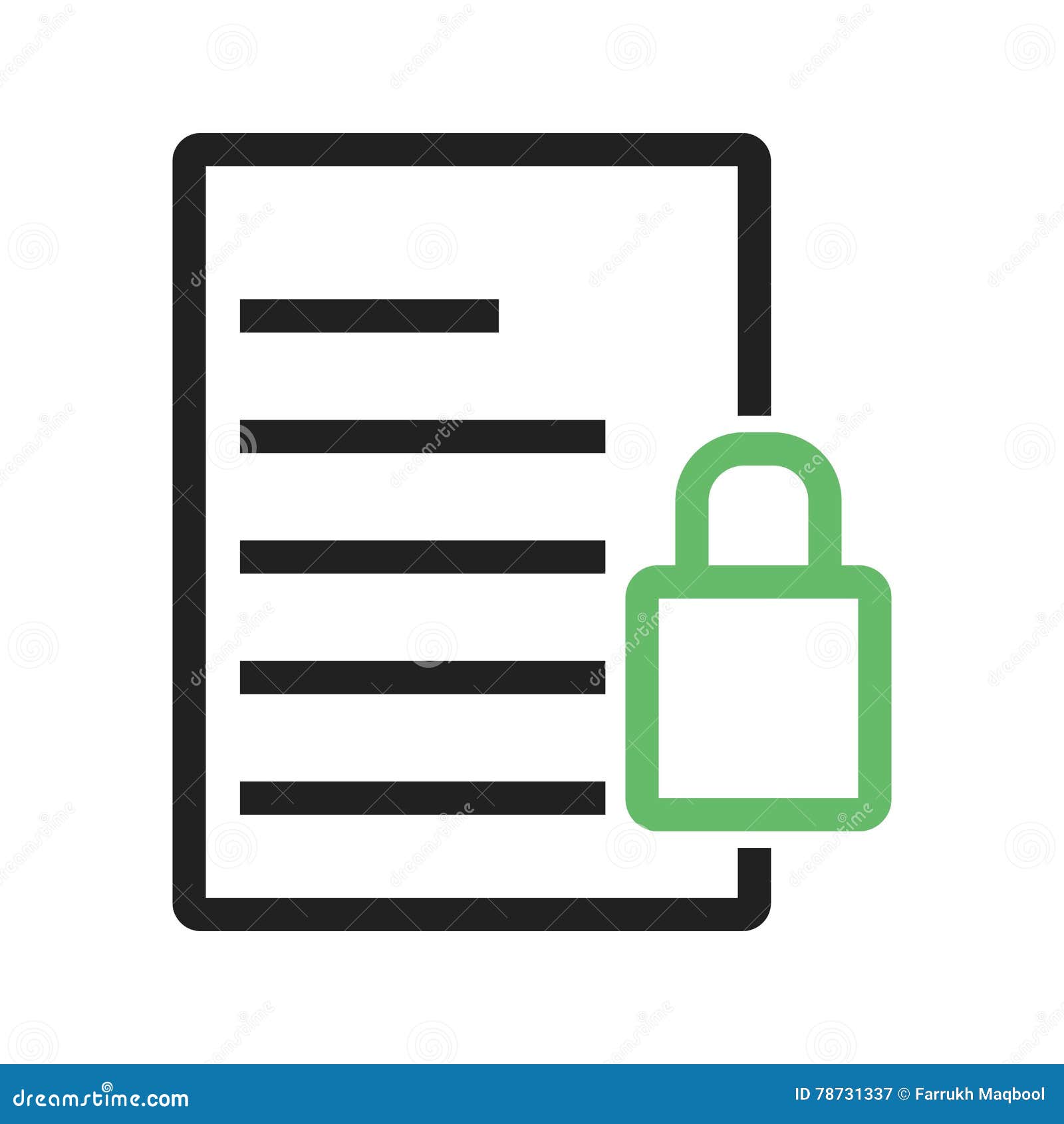 Secure Document stock vector. Illustration of folder - 78731337