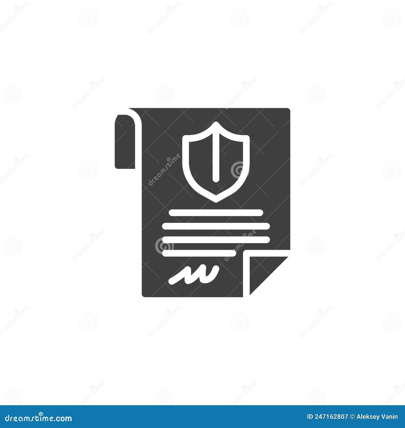 Secure Document Vector Icon Stock Vector - Illustration of vector ...