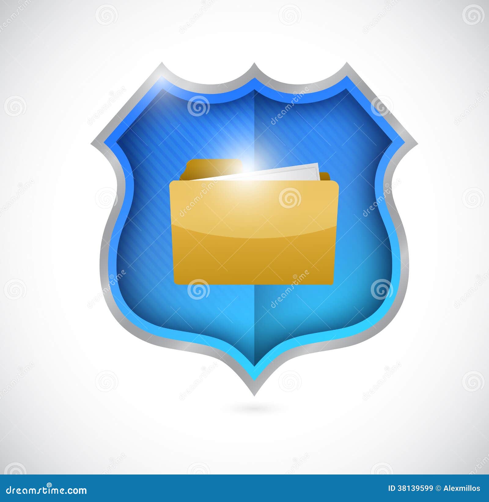 Secure Documents Shield Illustration Design Stock Illustration ...