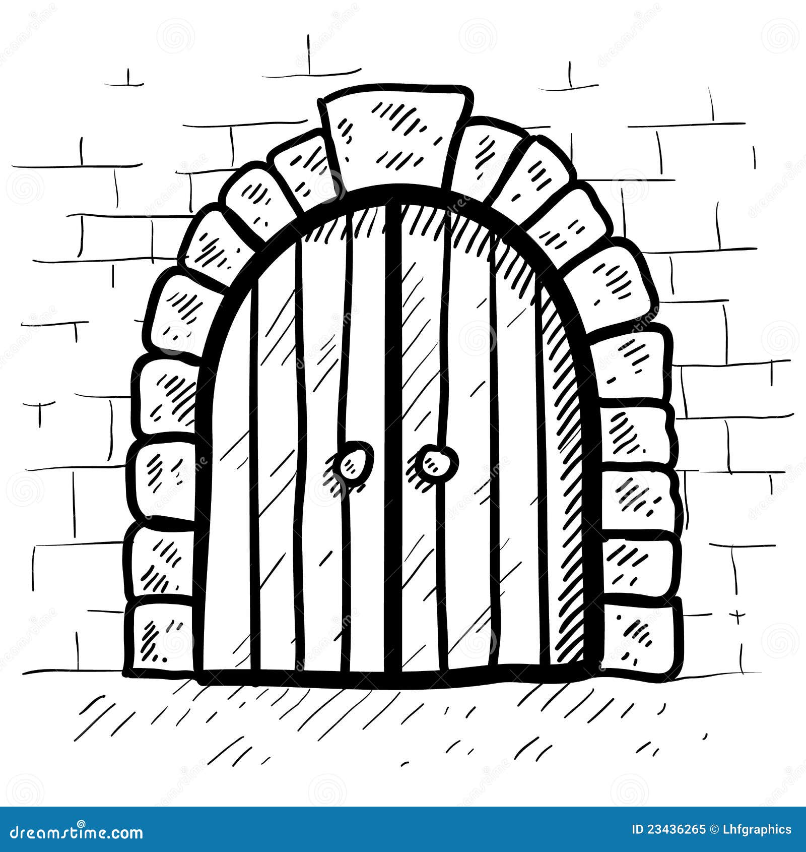 Secure door sketch stock vector. Illustration of medieval - 23436265