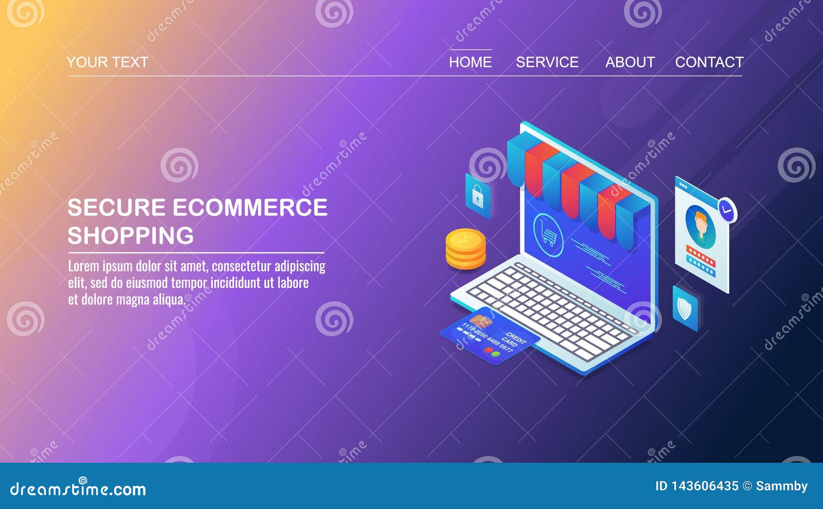Secure Ecommerce Shopping, Secure Online Payment, Computer Cyber ...