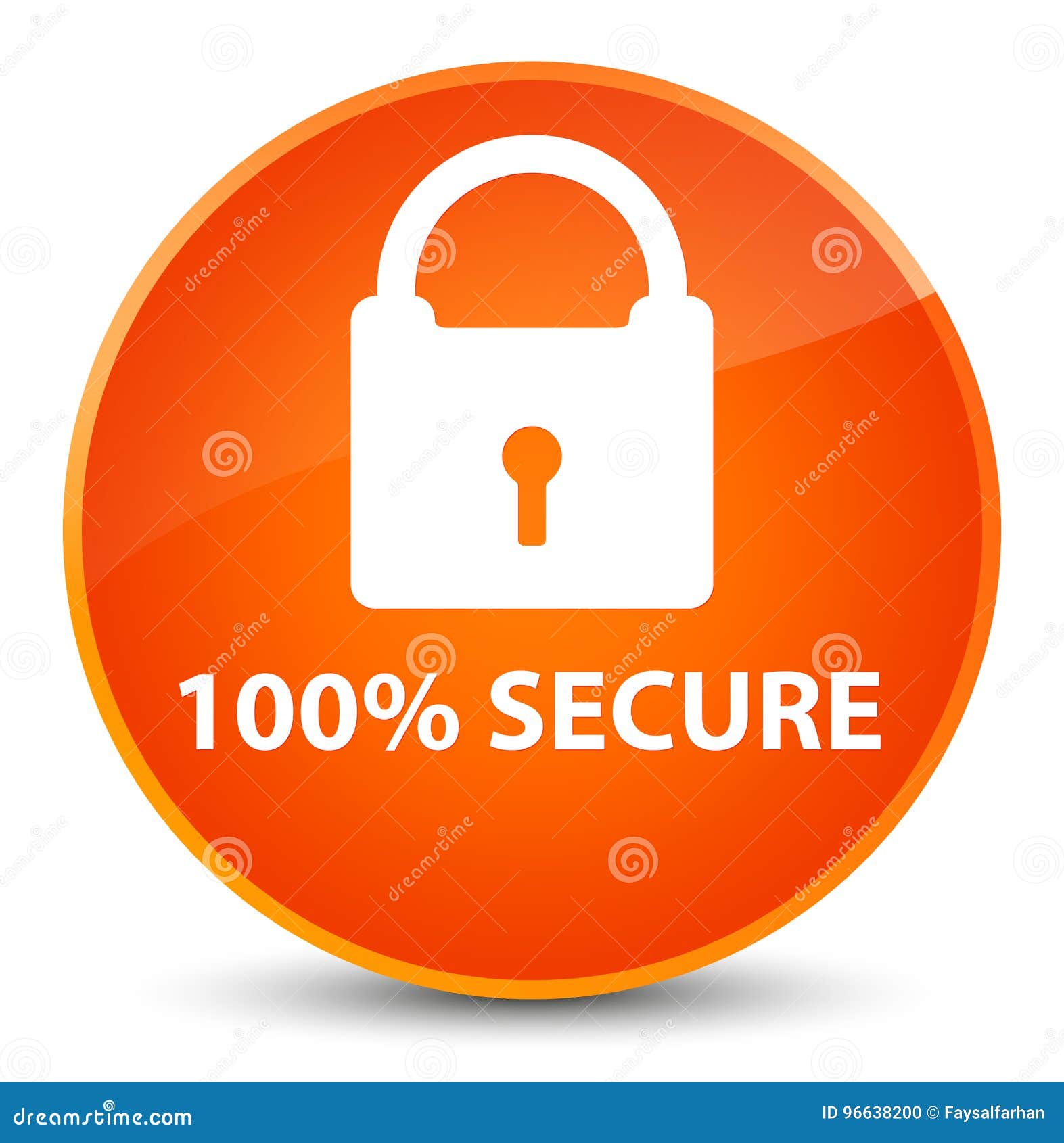 100 Secure Elegant Orange Round Button Stock Illustration ...
