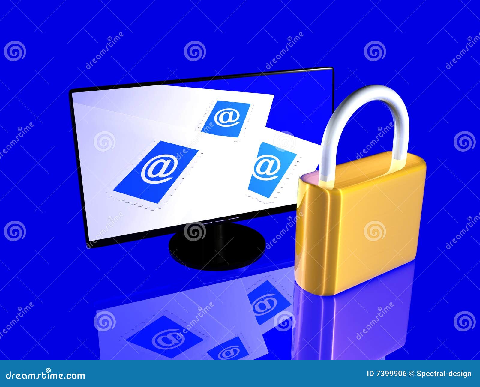 Secure Email stock illustration. Illustration of mailbox - 7399906