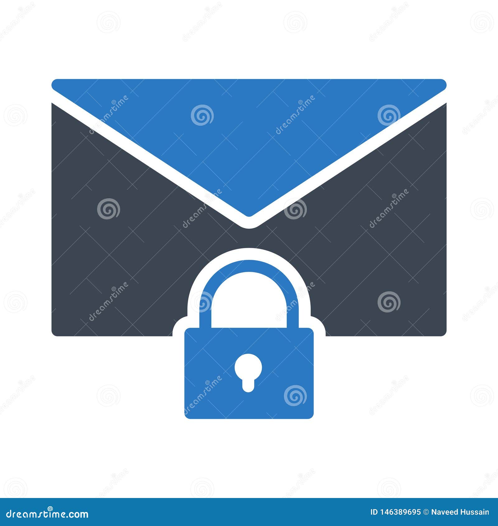 Secure Email Glyph Color Vector Icon Stock Illustration - Illustration ...