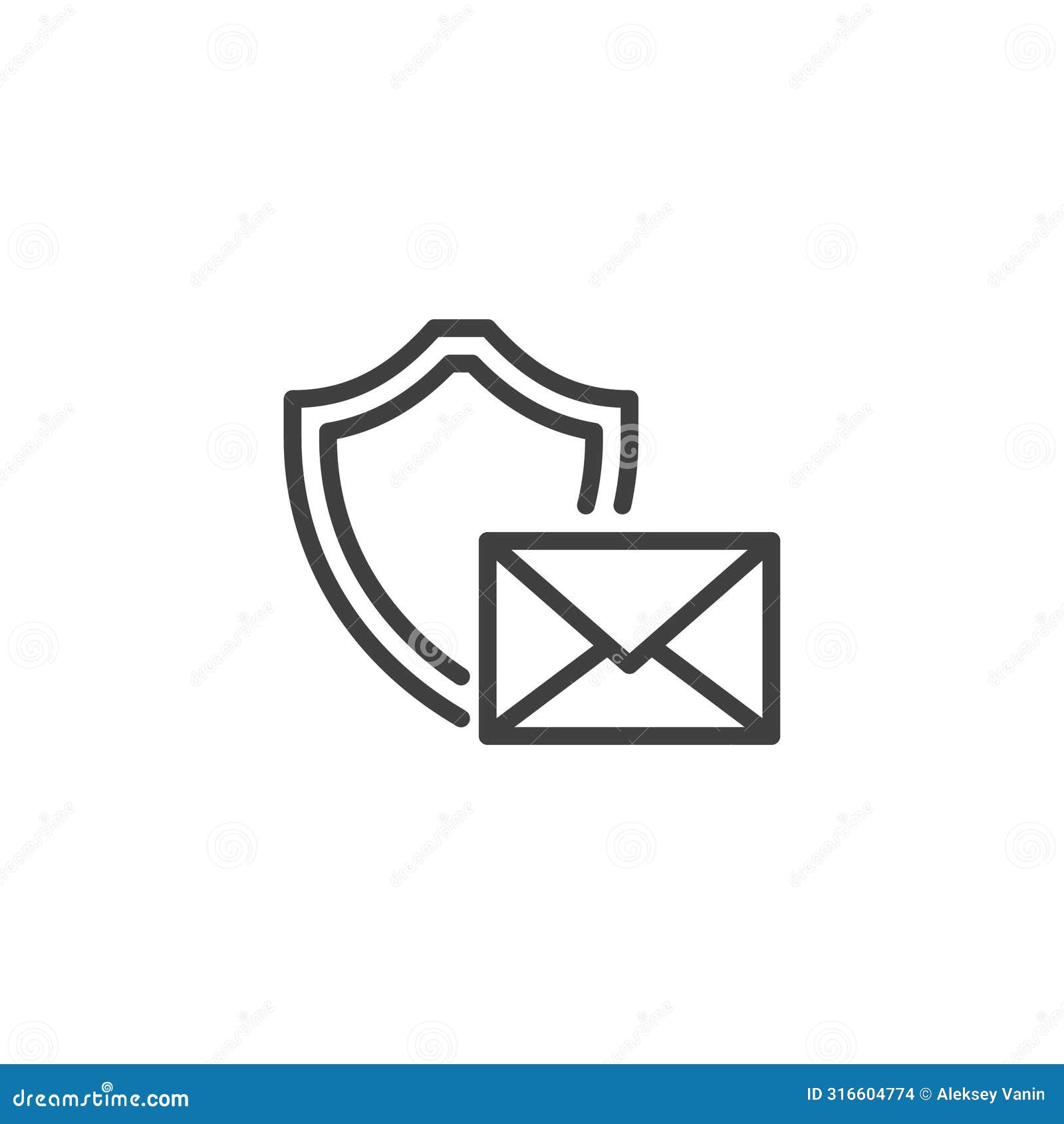Secure Email line icon stock vector. Illustration of clipart - 316604774